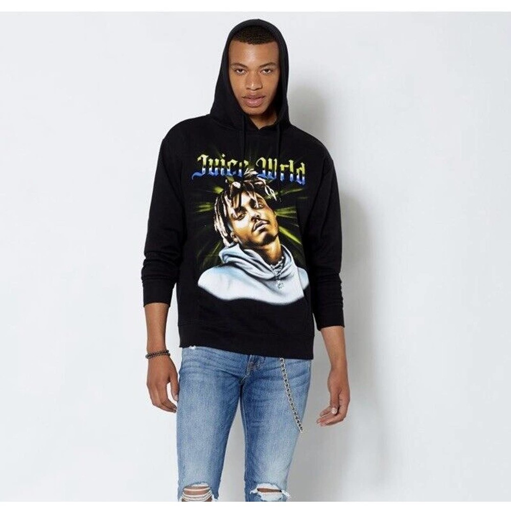 Juice Wrld Black Airbrush Designed Graphic Hoodie Xl … - Gem